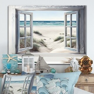 Designart "Landscape With Shells On Tropical Beach" Nautical & Coastal ...