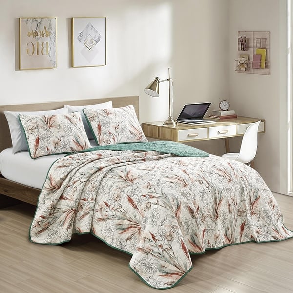 Shatex Sara 3 piece Bedding Comforter Set All-season Reversible Bed in ...