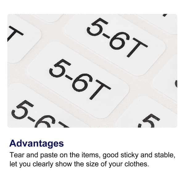 5-6T Clothes Size Sticker Label 5 to 6 Year Old Clothing Size Label ...