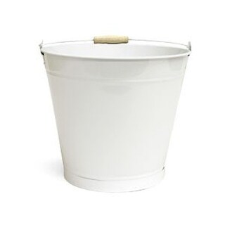 White Metal Flower Bucket - Bed Bath & Beyond - 36880488