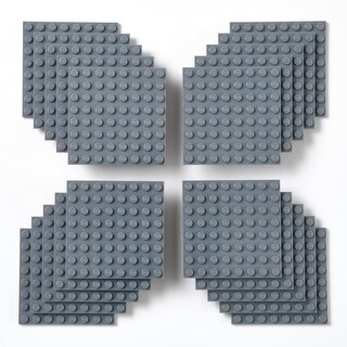 Strictly Briks Classic Bricks Set, Starter Kit Gray 8"x8", 20 Pieces ...