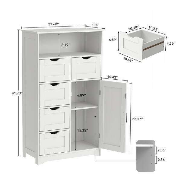 Free-standing Cupboard Wooden Storage Cabinet Bathroom Floor Cabinet ...