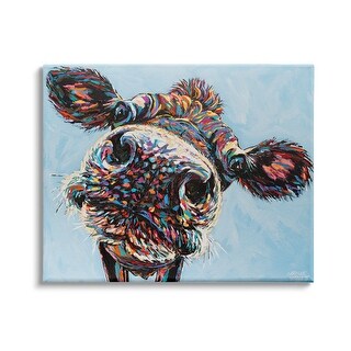 Stupell Funky Abstract Cow Portrait Contemporary Cattle Painting Canvas ...