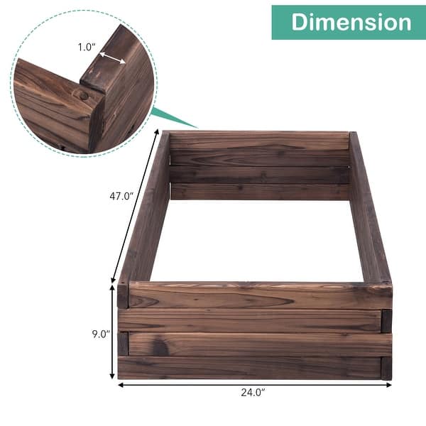 Wooden Raised Garden Bed Kit Elevated Planter Box For Growing Plants ...