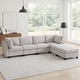 GDFStudio - Modular Sectional Sofa with Storage, Solid Wood Frame ...