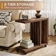 2-Tier Side Table for Couch, C-Shaped End Table for Living Room - Bed ...