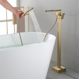 Waterfall Freestanding Single Handle Floor Mounted Clawfoot Tub Faucet ...