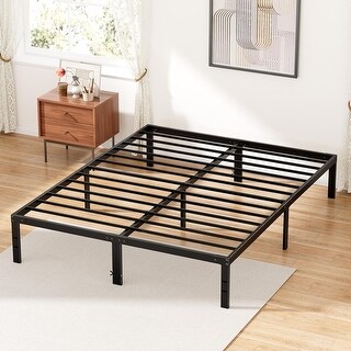 Full Size Metal Platform Bed Frame with Steel Slat Support, No Box ...