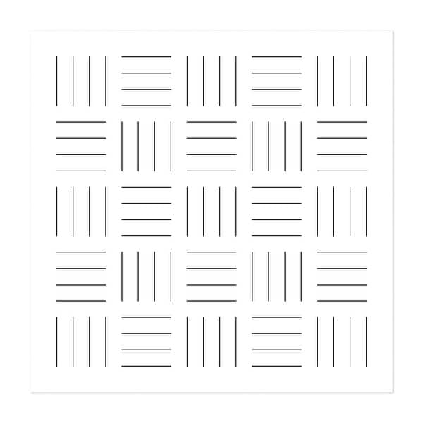 LINEd Cross stitch BW Drawing Abstract Black White Art Print/Poster ...