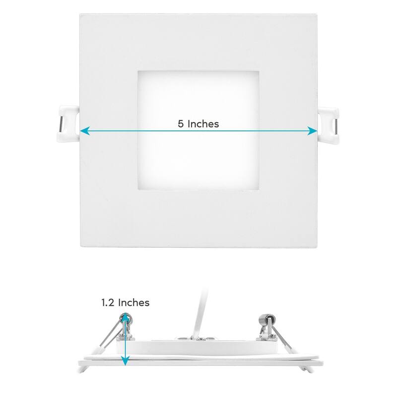 Luxrite 4" Square LED Recessed Lighting, Color Temperature Selectable ...