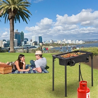 Outdoor Stove Portable Propane Gas Cooker Iron Cast Patio Burner - Bed ...