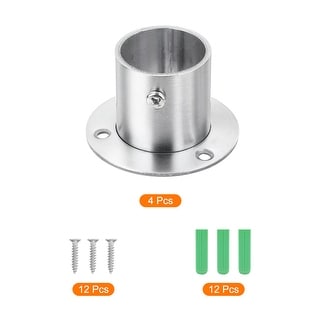 Closet Rod Bracket, Flange Closet Holder for 32mm Diameter Rod, Silver ...