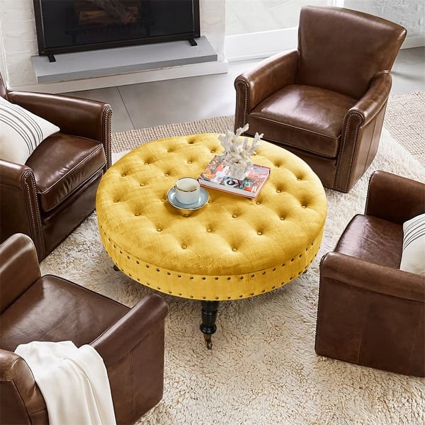 buttoned ottoman coffee table