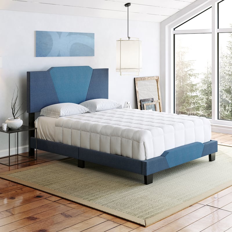 Boyd Sleep Tuscany Upholstered Linen Geometrical Bed Frame with ...