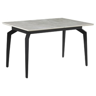 Mina Rectangular 65-inch Extension Dining Table Grey Ceramic - Bed Bath ...