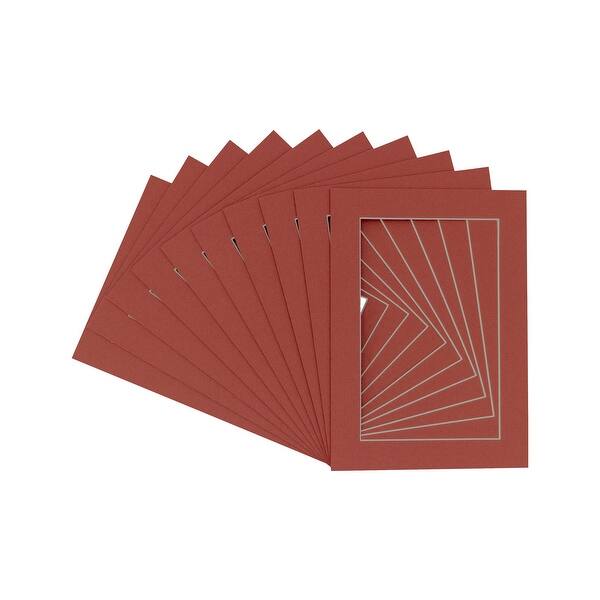 Pack of TEN 16x20 Mats Bevel Cut for 14x17 Photos - Acid Free Brick Red ...