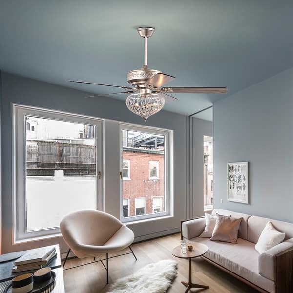 Kannon 52 Inch Ceiling Fan Antique Silver Finish Shabby Chic Style with ...