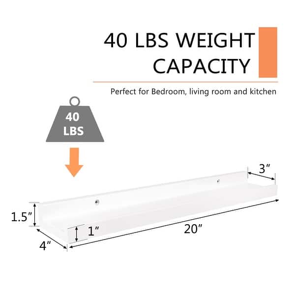 Floating Shelves Wall Mounted 20 Inch, Solid Oak Wood Shelf for Decor ...