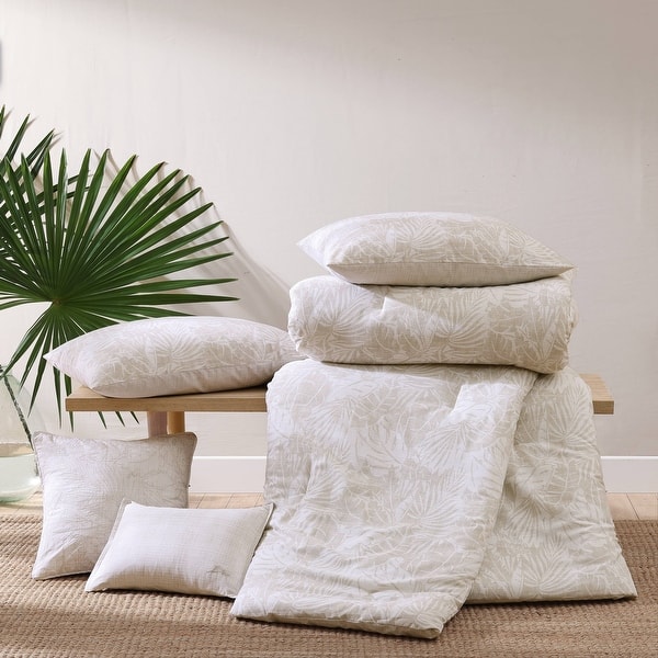 Tommy Bahama Costa Blanca Beige Reversible 5-Piece Comforter Set - Bed ...