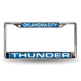NBA Oklahoma City Thunder Blue Laser Chrome Acrylic License Plate Wall ...