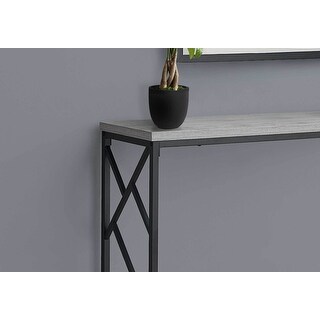 44" Rectangular GreywithBlack Metal Hall Console Accent Table - Bed ...