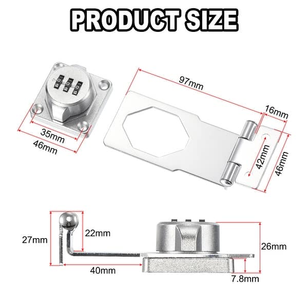 Password Hasp Locks Cabinet Door Combination Lock Barn Door Lock Latch ...