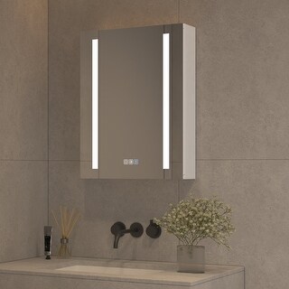 20" Aluminum Surface Mount Medicine Cabinet with Mirrors and Shelves ...