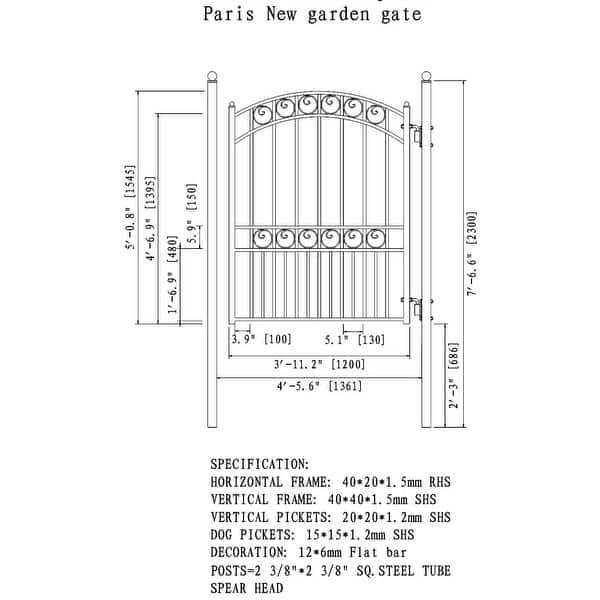 ALEKO Steel Single Sliding 18 ft Driveway Gate Paris Style with ...