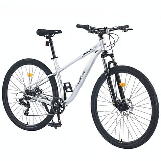 29 Inch Wheels 8 Speed Mountain Bike,Front Suspension,Silver - Bed Bath ...