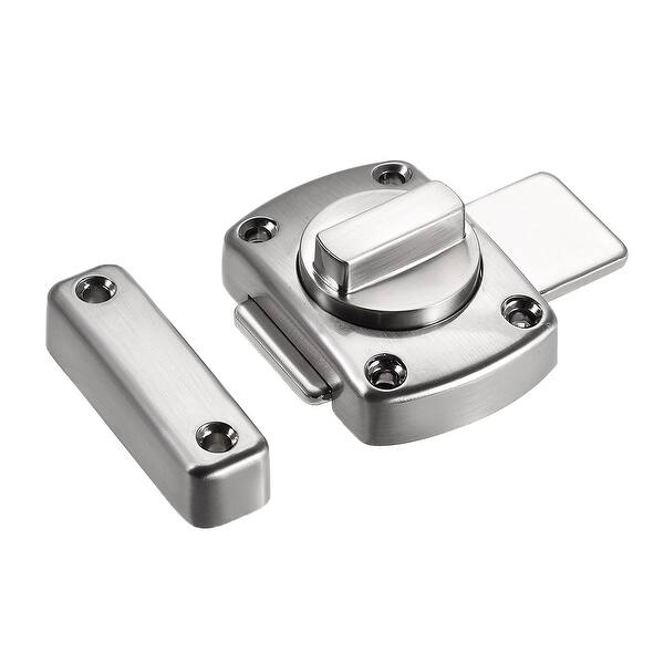 Rotate Bolt Latch, 1.5-inch Zinc Alloy Security Door Slide Lock (Silver ...