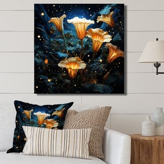 Designart "Starry Night Morning Glory Flower II" Morning Glory Wall Art ...
