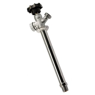12 in. Cylindrical Chrome-Black Wall Hydrant in Stainless Steel ...