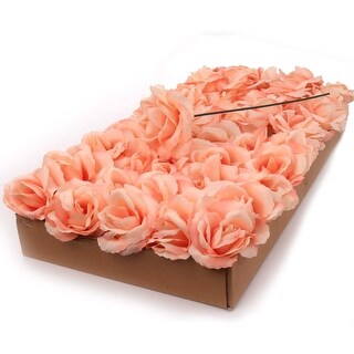 8" Stems Silk Artificial Flowers Peach Rose Picks - 50Pcs - Peach Rose ...