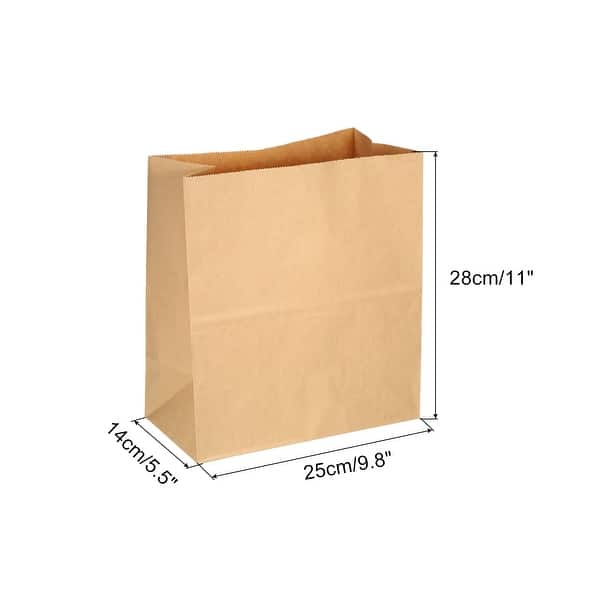 Paper Bags Brown Paper Grocery Bag 6lb 9.8x5.5x11 inch 70g, Pack of 50 ...