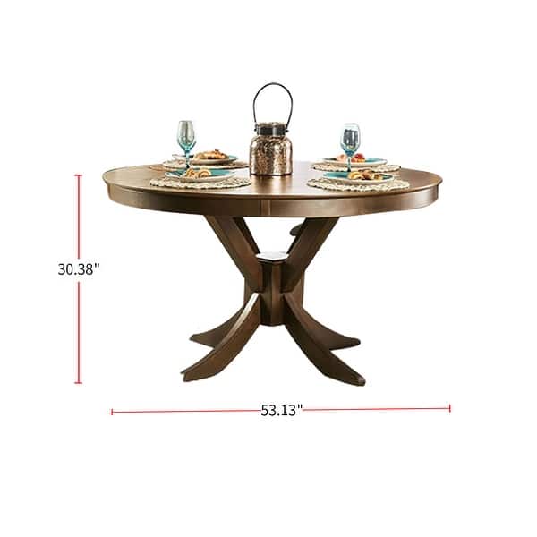 Transitional Round Dining Table in Walnut Finish - Bed Bath & Beyond ...