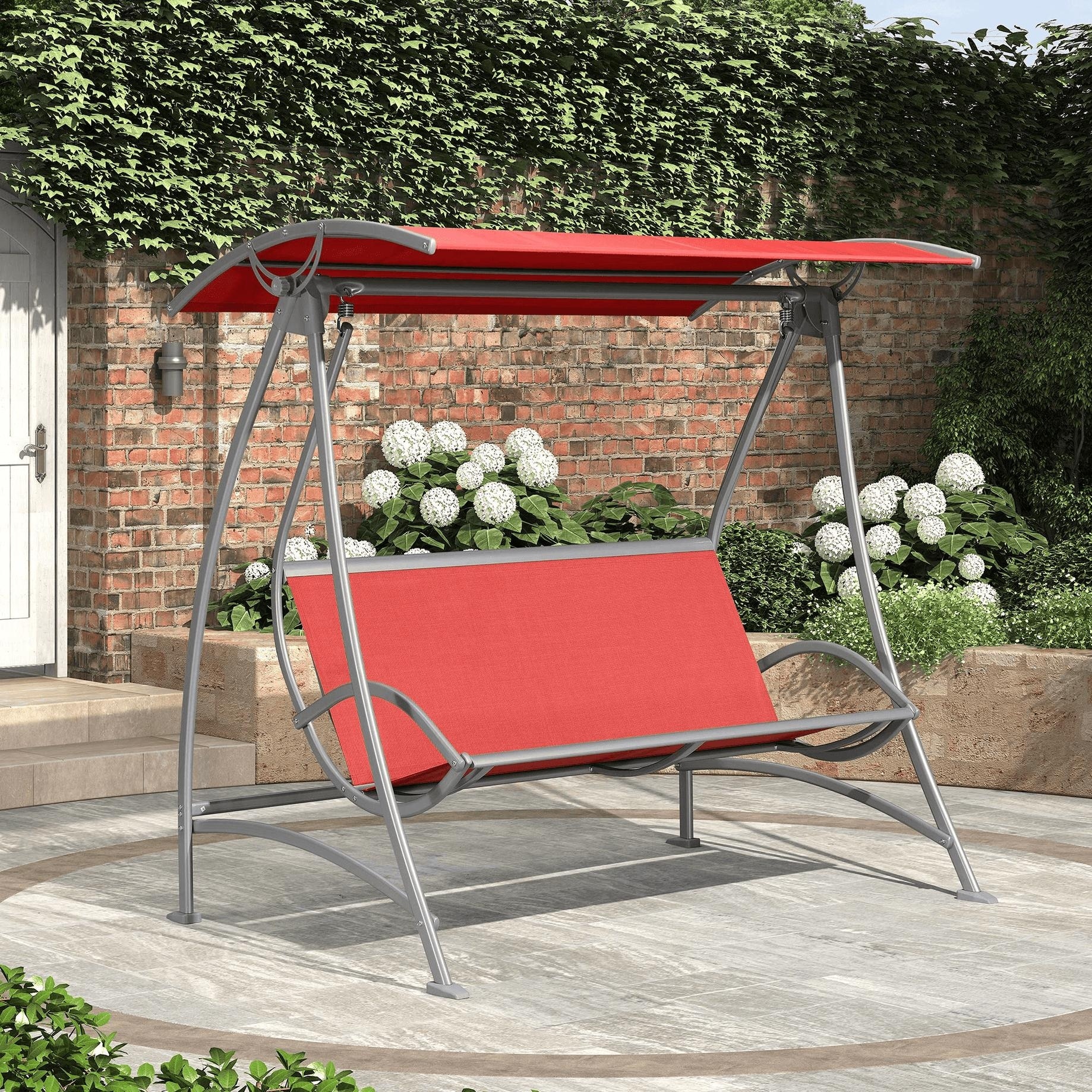 PURPLE LEAF Deluxe Outdoor Patio Porch Swing with Weather Resistant ...