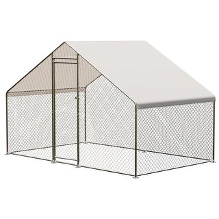 Chicken Coop Large Metal Chicken House Chicken Pen Outdoor Poultry Cage ...