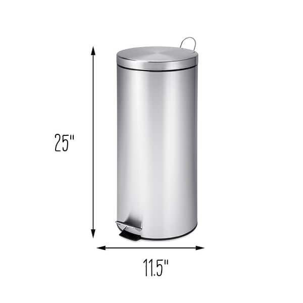 Honey-Can-Do Stainless Steel 8-Gallon Round Step Trash Can - Bed Bath ...