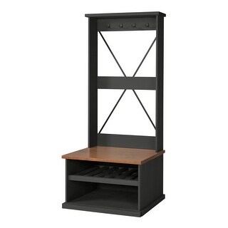 Distressed Black Cottage Hall Tree - Vintage Charm, Rustic Style - Bed ...