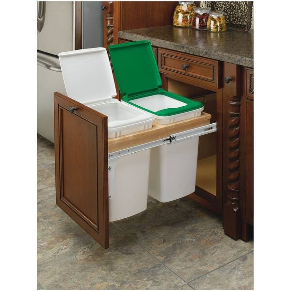 Rev-A-Shelf 4WCTM Top Mount Double Bin Trash Can for 1-5/8 Inch - Bed ... Rev-A-Shelf 4WCTM Top Mount Double Bin Trash Can for 1-5/8 Inch - Bed ...
