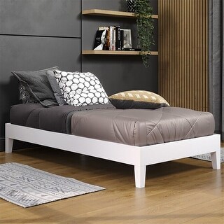 Twin White Wood Platform Bed - Bed Bath & Beyond - 39207258