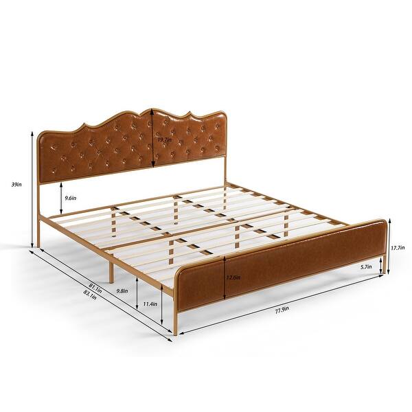 Classic Metal Frame Solid Wood Ribs King Size Sleeping Bed - Bed Bath ...