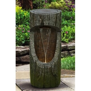 Tree Log Waterfall Fountain With Warm White LED Lights - Bed Bath ...