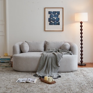 Deep Seat Modern Sofa with chenille Fabric, Sofa-in-a-Box, Memory Foam ...