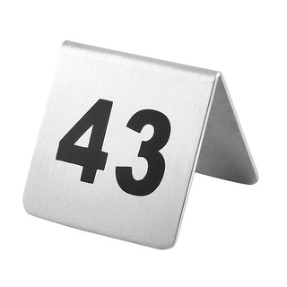 Restaurant Stainless Steel Free-standing Number 43 Table Sign Black ...