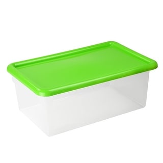 Plastic Container with Colored Lid, 5 Qt Plastic Storage Bins - Bed ...