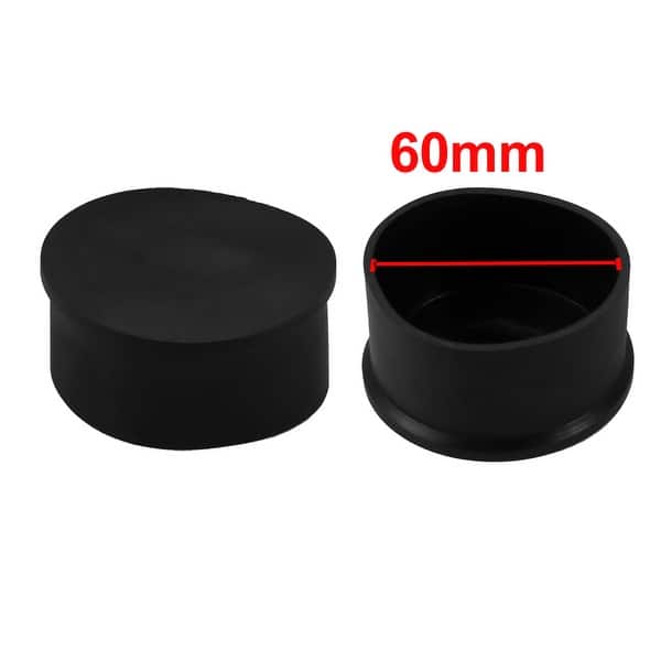 4pcs 60mm Diameter Pipe Tube Insert Chair Leg Cap Round Black PVC ...
