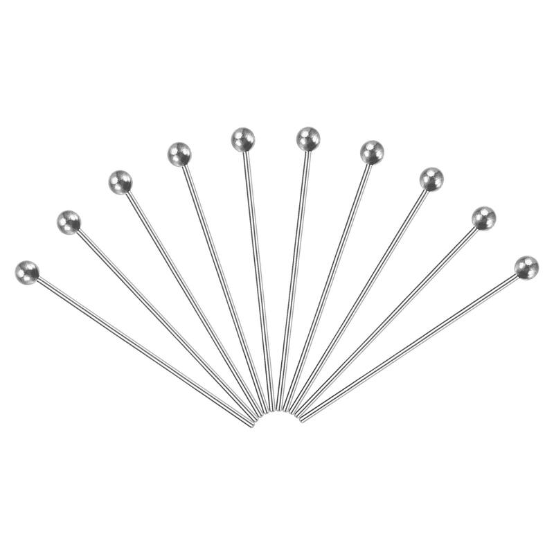 500Pcs Silver Plated Ball Head Pins 40mm Wire Head Pins Brass 20 Gauge ...