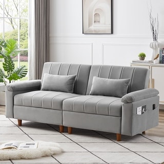 Convertible Sleeper Velvet Sofa Couch Storage Futon loveseat Sofabed ...
