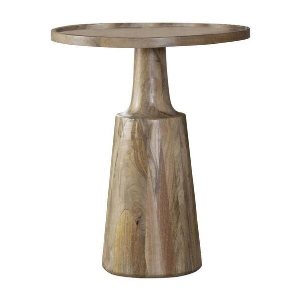 Coch 24 Inch Artisan Accent Table with Round Tabletop Tapered Base ...